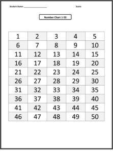 Printable Numbers 1 50 Chart - Free Printable Chart