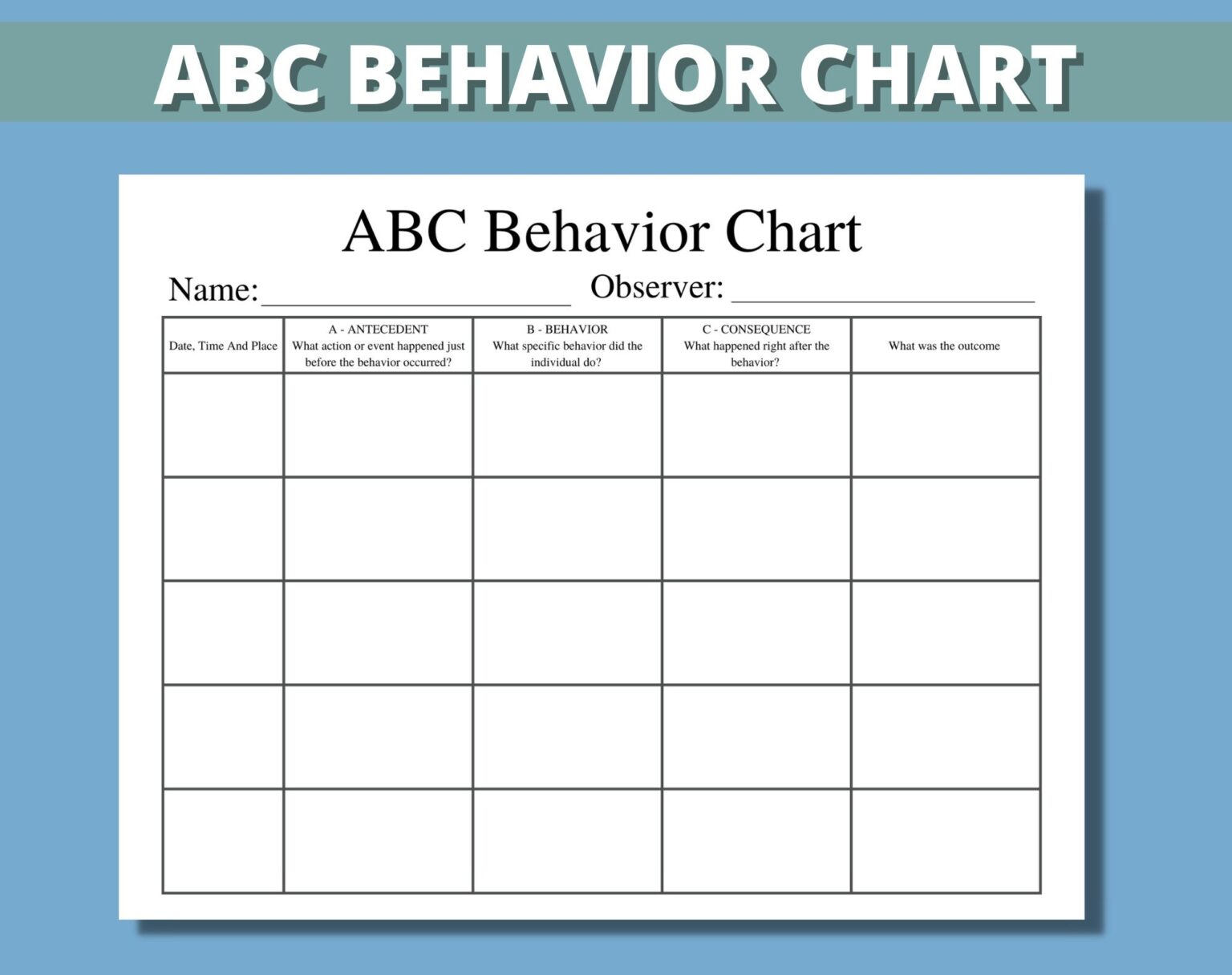 Abc Chart Behavior Printable - Free Printable Chart