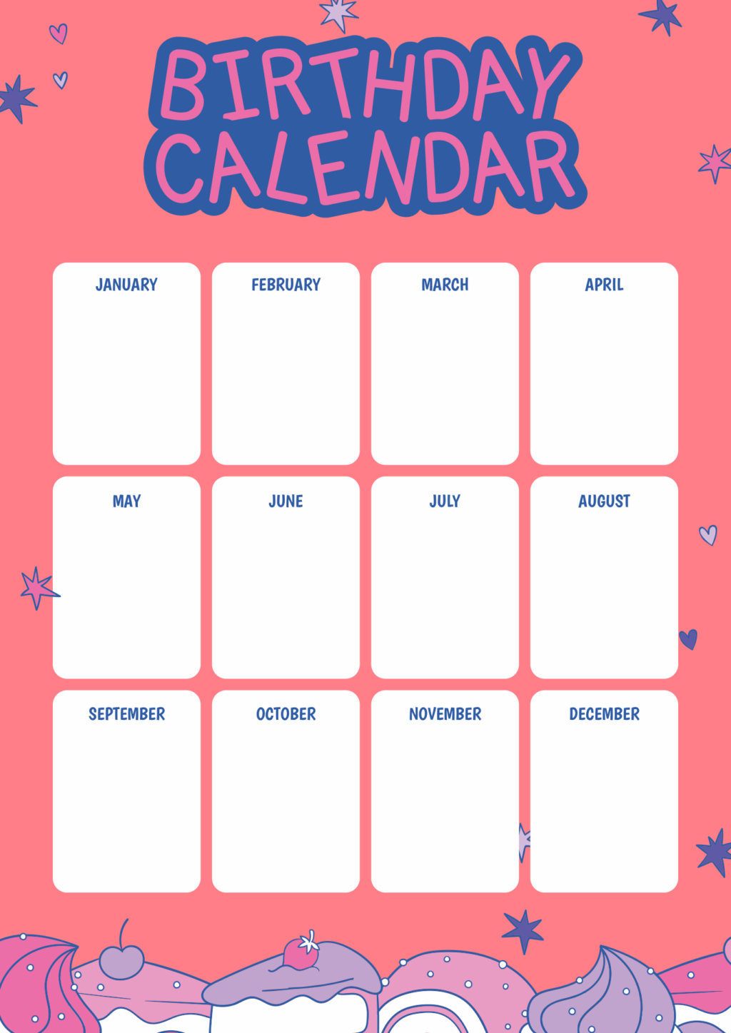 Free Printable Birthday Chart - Free Printable Chart