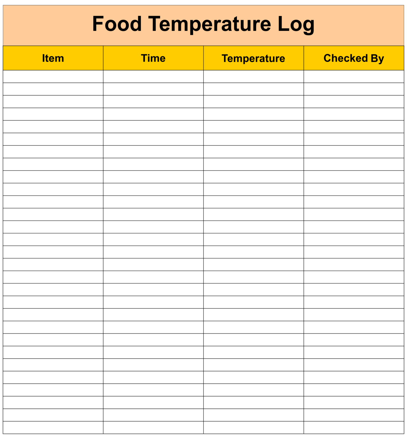 Food Temperature Chart Printable - Free Printable Chart