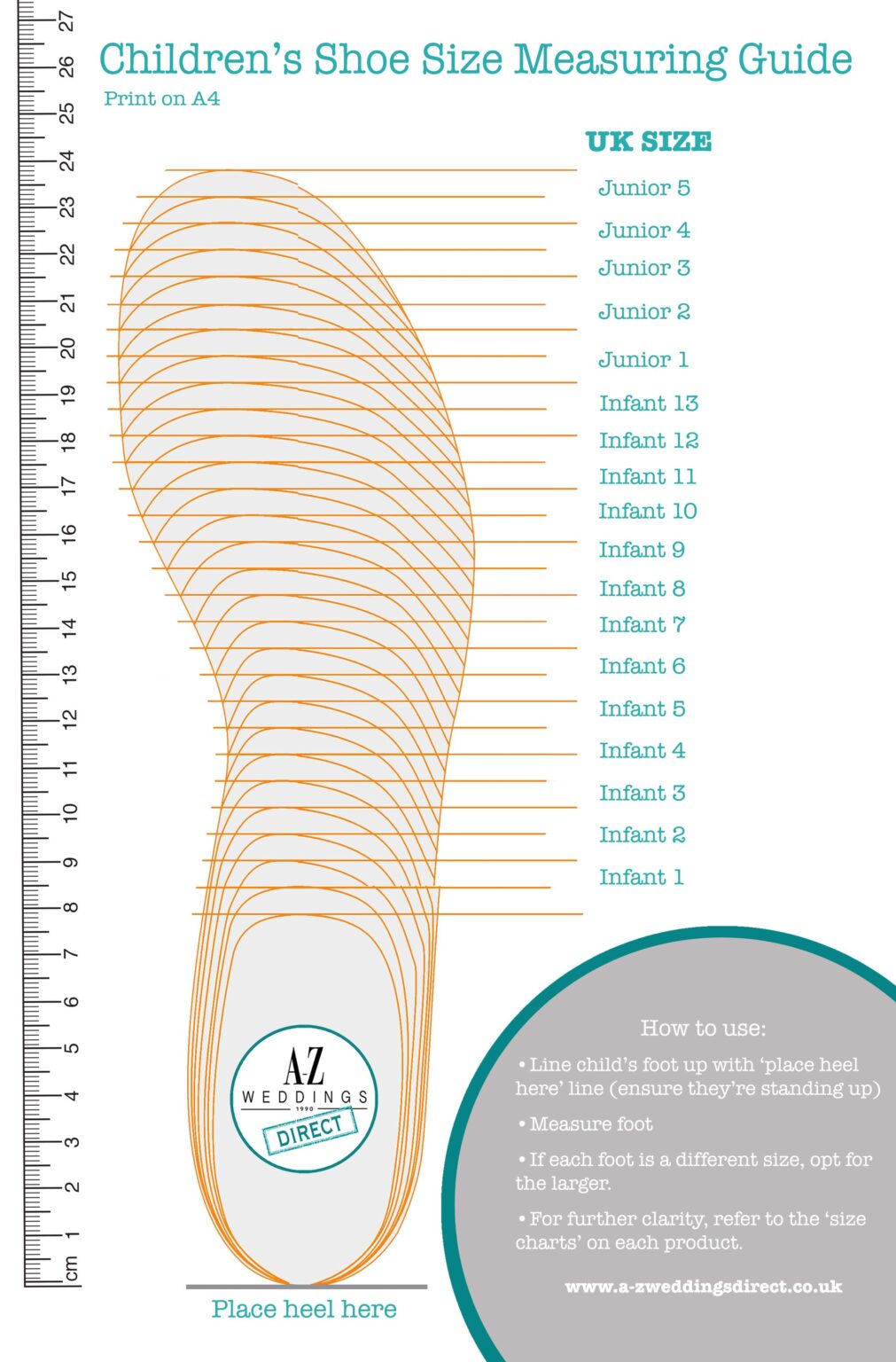 Printable Foot Measure Chart - Free Printable Chart