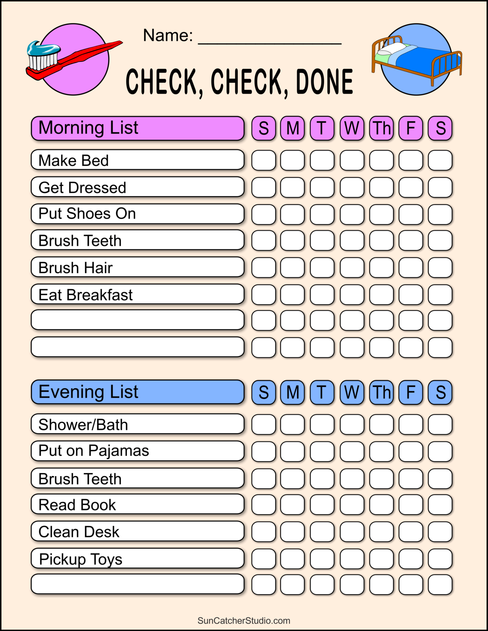 Pdf Free Printable Chore Charts - Free Printable Chart