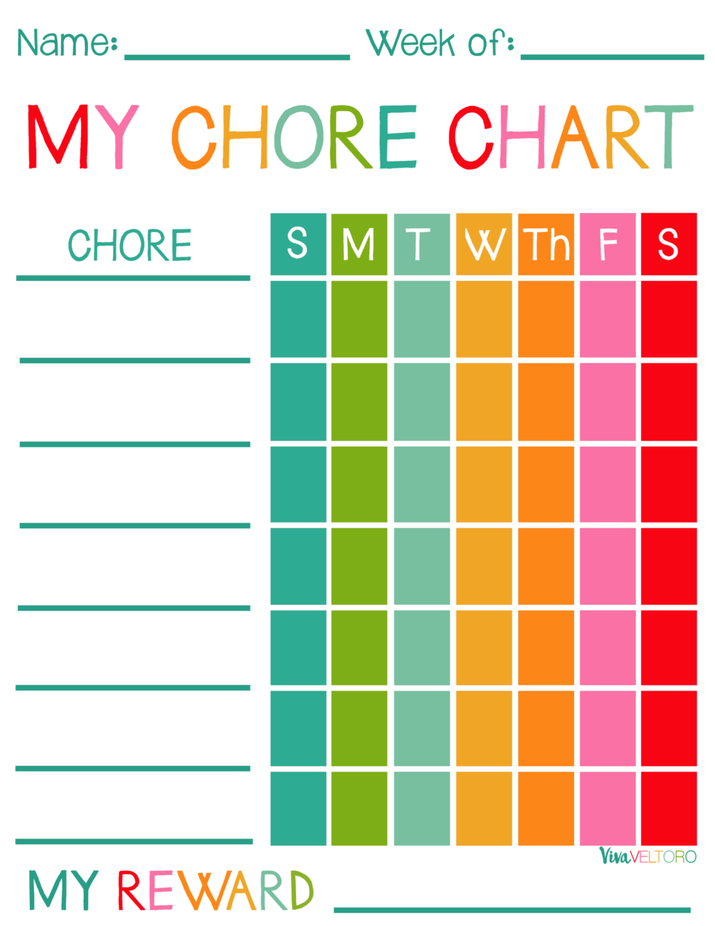 Free Printable Chore Charts - Free Printable Chart