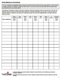 Free Printable Daily Medication Chart For Elderly - Free Printable Chart