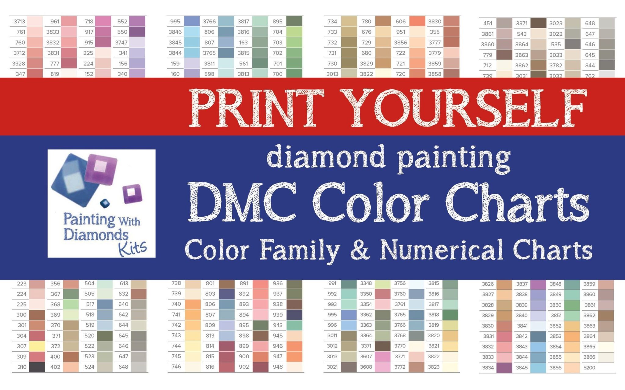Pdf Free Printable Color Dmc Diamond Dotz Color Chart - Free Printable ...