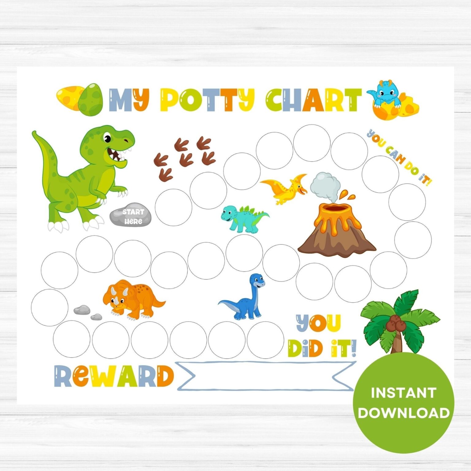 Free Printable Dinosaur Potty Training Chart - Free Printable Chart