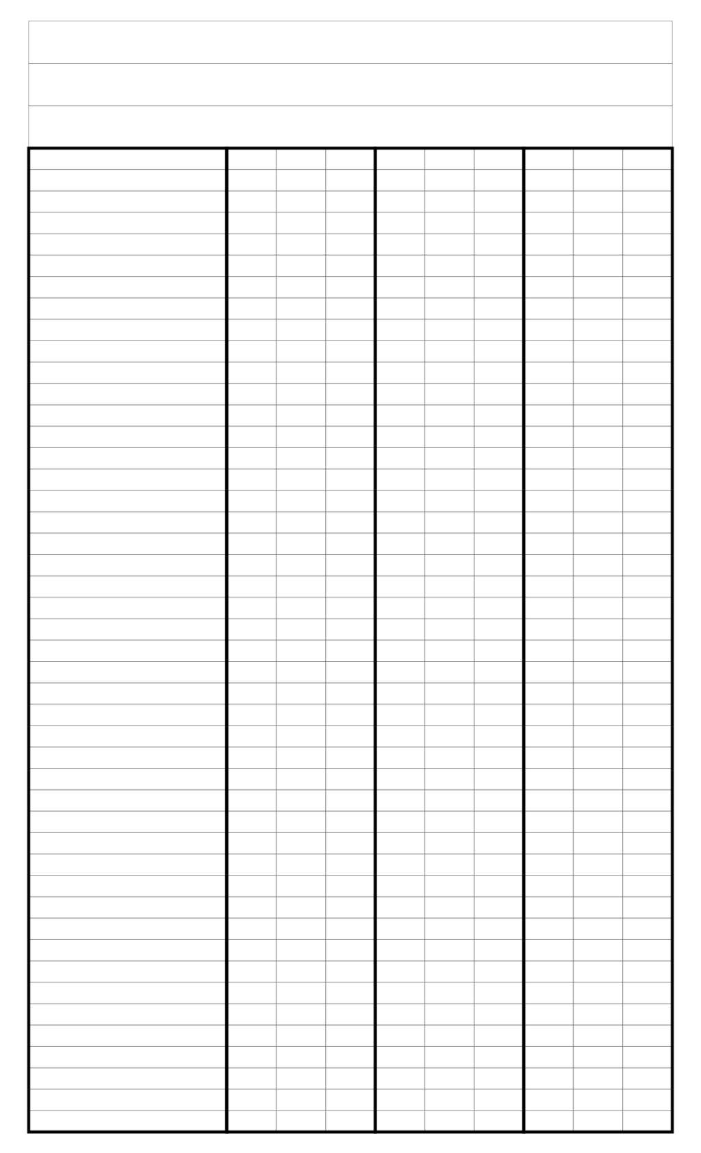 4 Column Chart Printable - Free Printable Chart