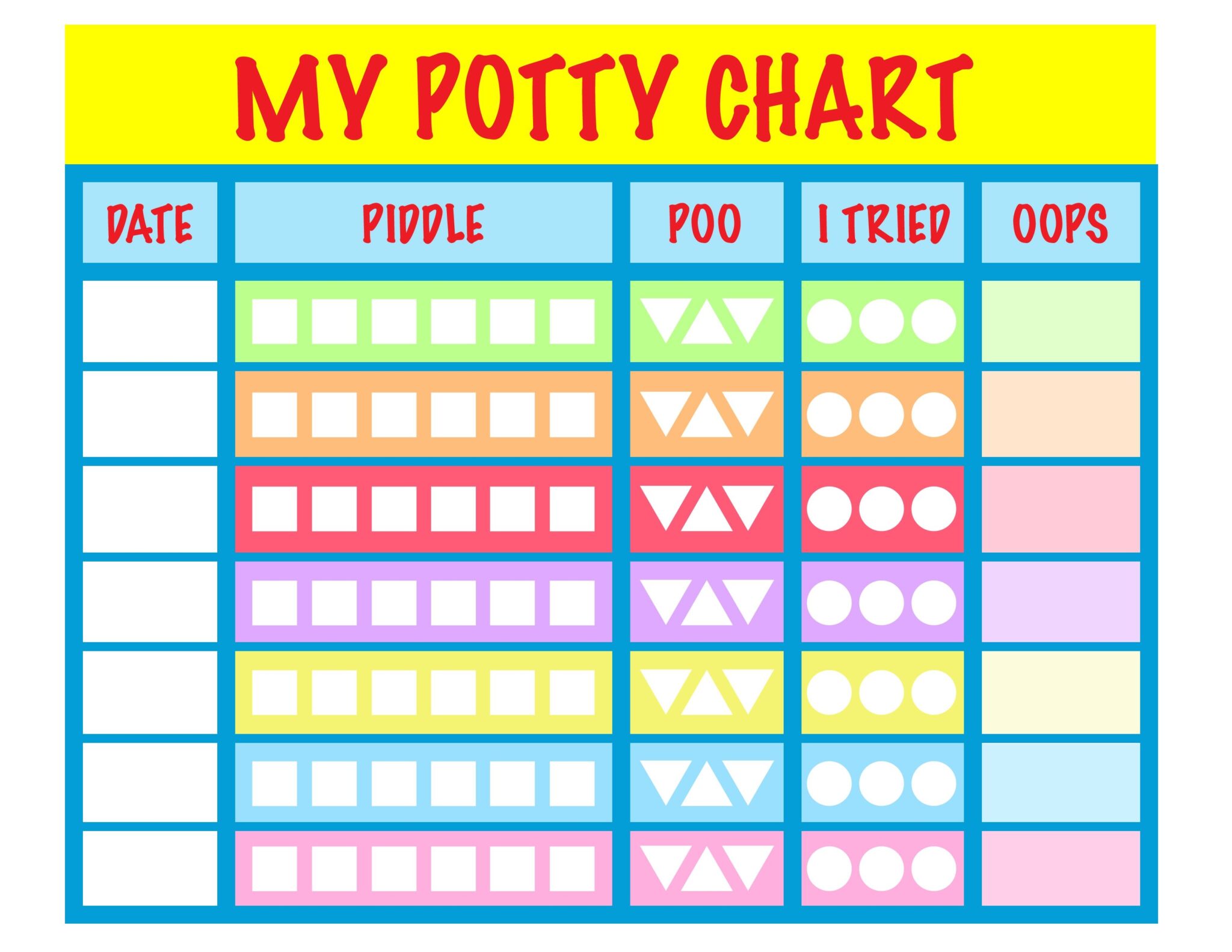Printable Sticker Chart For Potty Training - Free Printable Chart