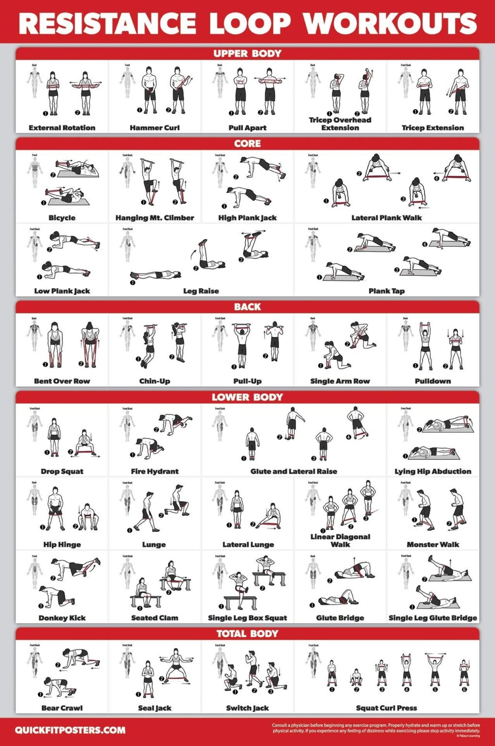 Beginner Free Printable Resistance Band Exercise Chart Pdf - Free ...