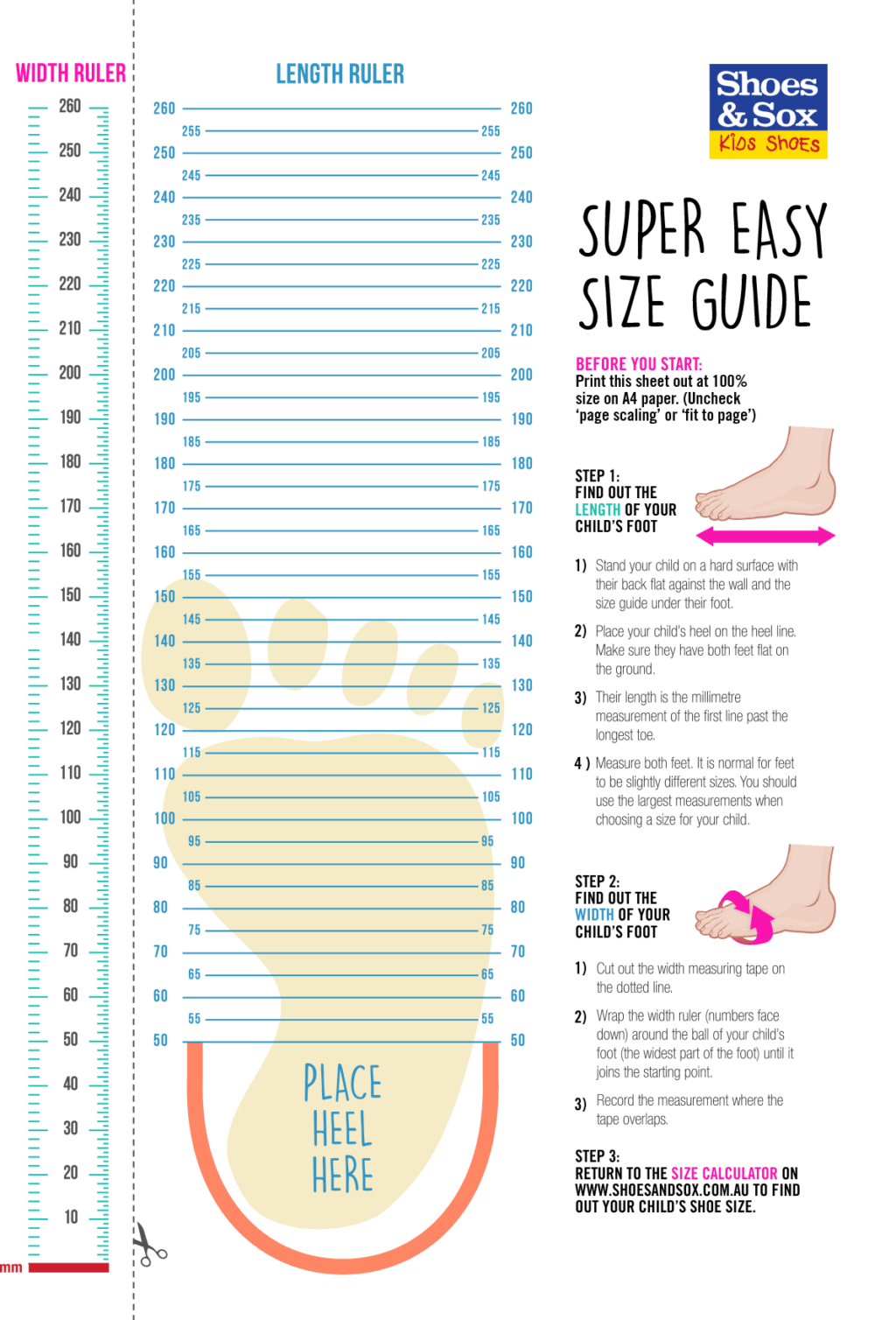 Shoe Size Chart Printable - Free Printable Chart