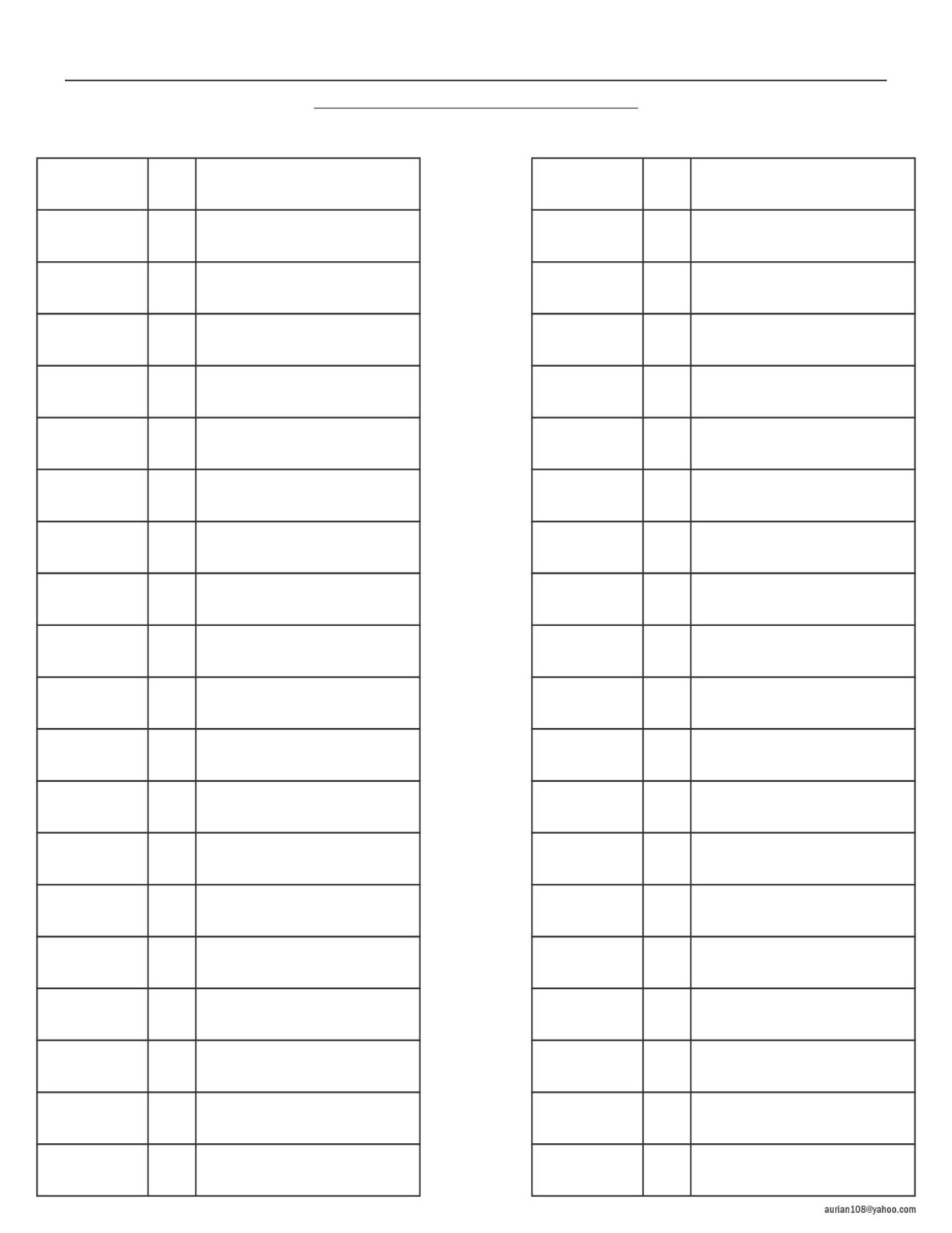 Printable Blank Color Chart - Free Printable Chart
