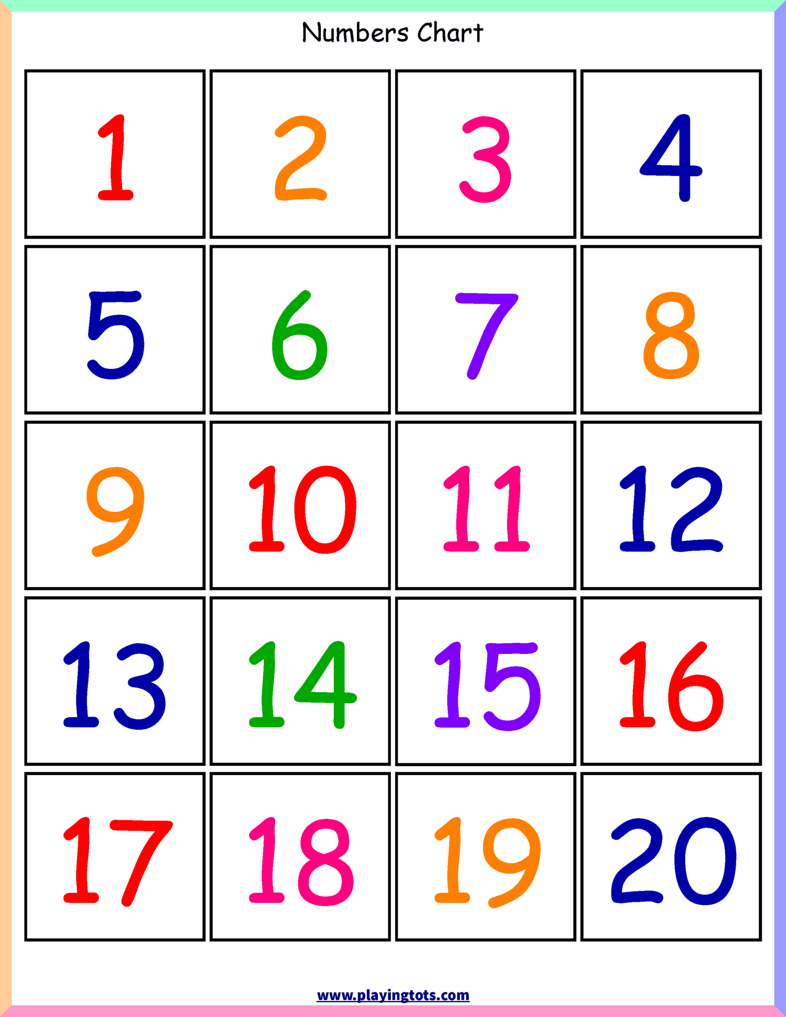 Free Printable Number Chart - Free Printable Chart