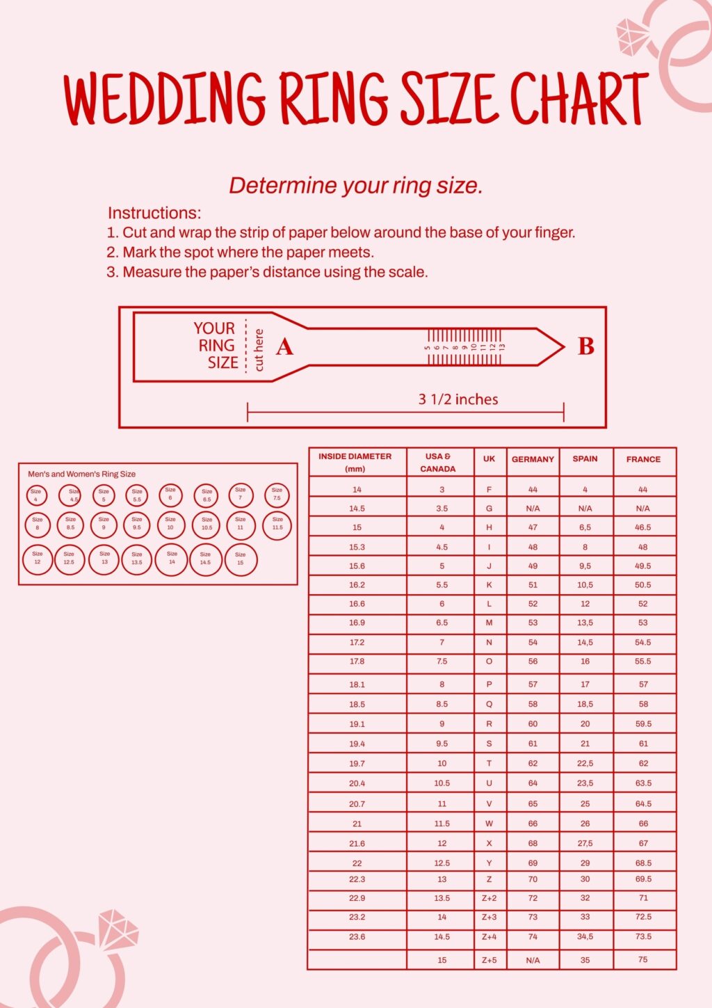 Free Printable Ring Size Chart - Free Printable Chart