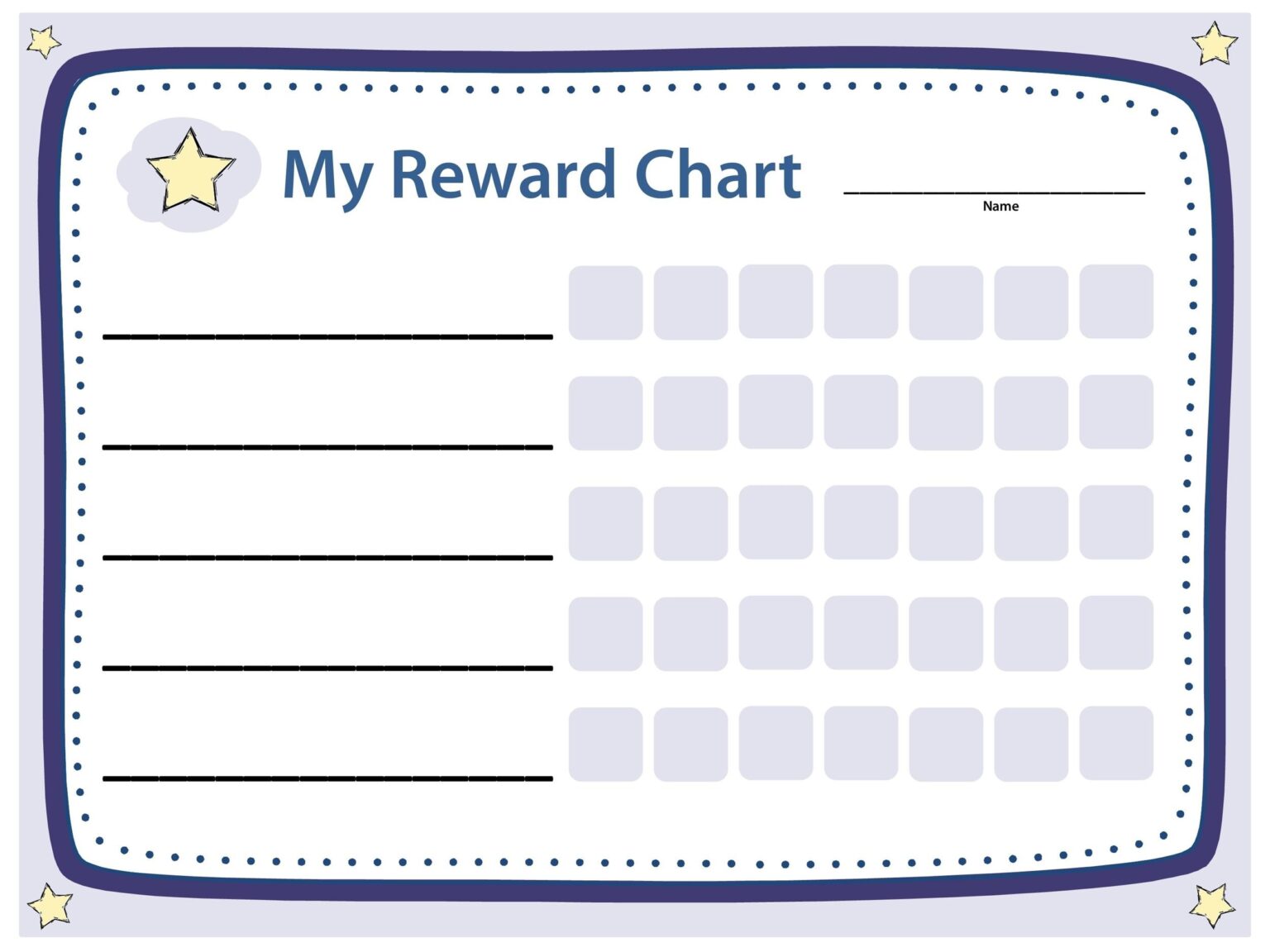 Blank Reward Chart Printable - Free Printable Chart