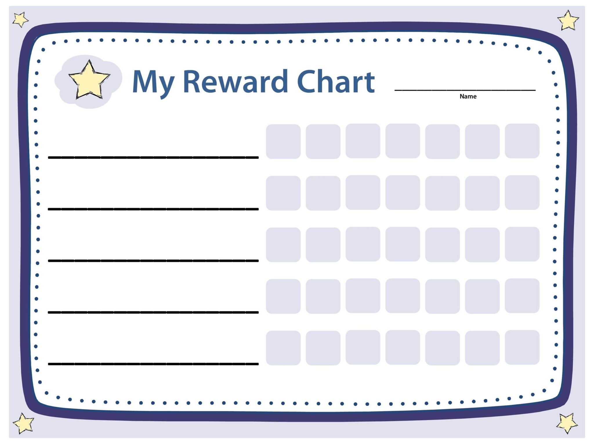 Blank Reward Chart Printable - Free Printable Chart