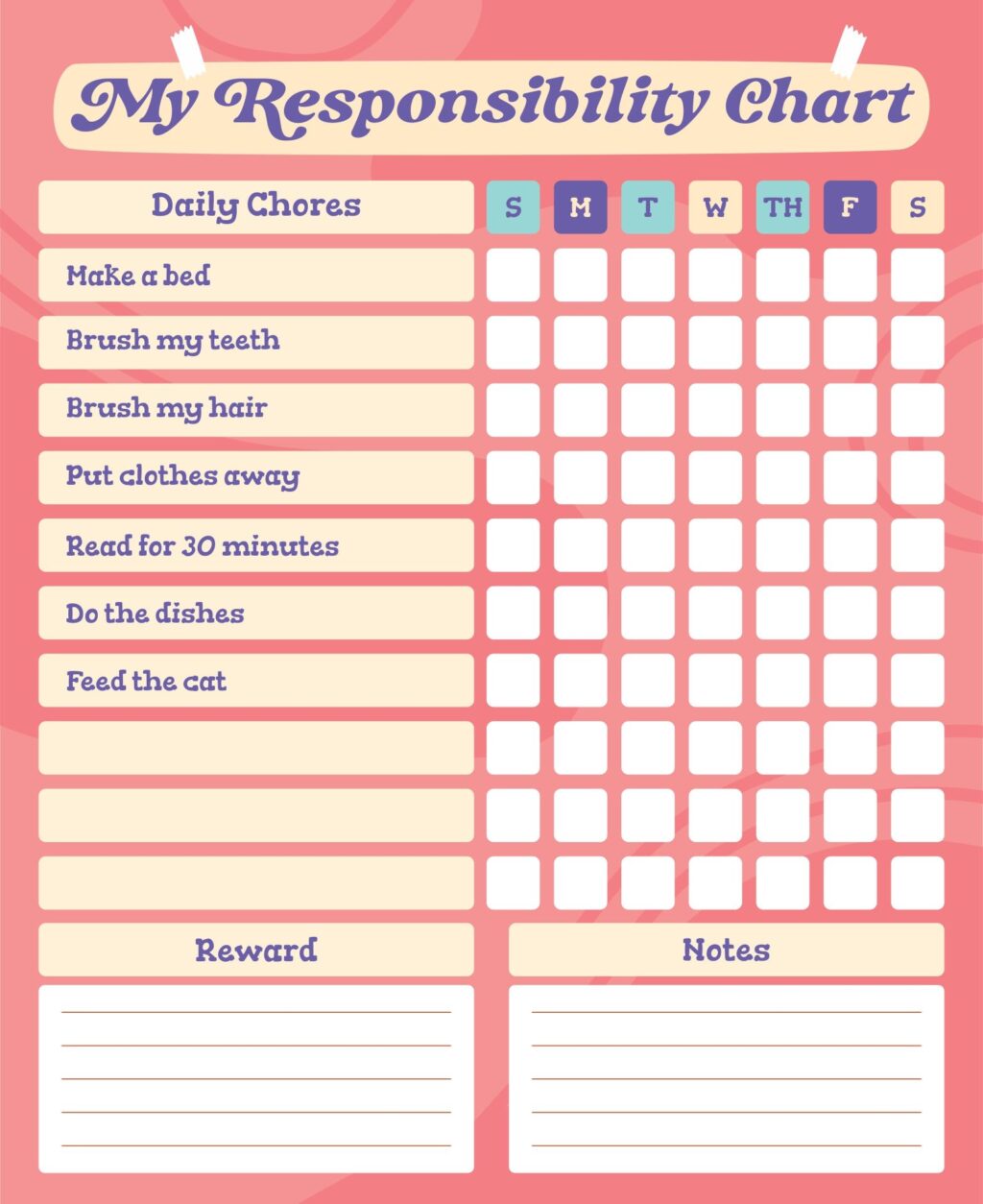 Responsibility Chart Free Printable - Free Printable Chart