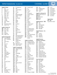 Charter Spectrum Printable Channel Guide - Free Printable Chart
