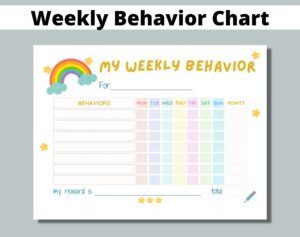 Weekly Behavior Chart Printable - Free Printable Chart